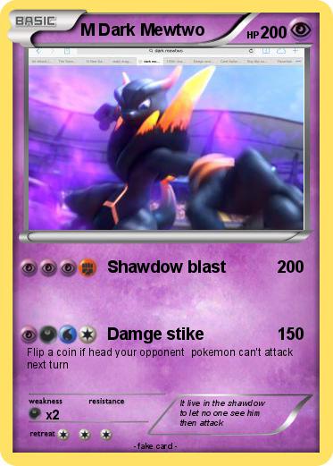 Pokémon M Dark Mewtwo 7 7 - Shawdow blast - My Pokemon Card