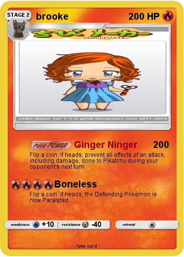 Pokémon brooke 120 120 - Ginger Ninger - My Pokemon Card