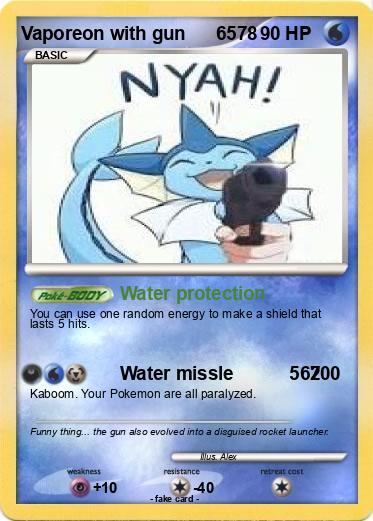 Pokémon Vaporeon with gun 6578 6578 - Water protection - My Pokemon Card