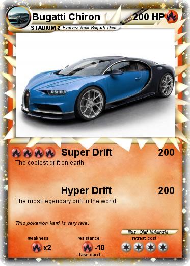 Pokémon Bugatti Chiron 15 15 - Super Drift - Twoja własna karta pokemon