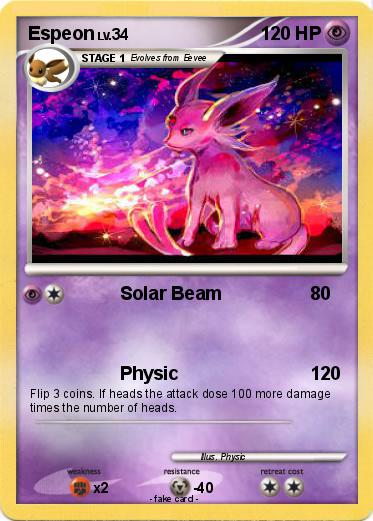 Pokémon Espeon 682 682 - Solar Beam - My Pokemon Card