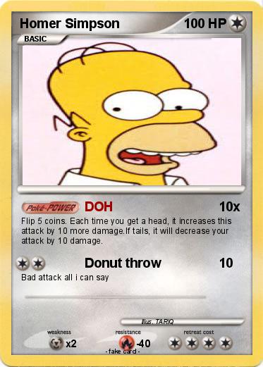 Pokémon Homer Simpson 1005 1005 - DOH - My Pokemon Card
