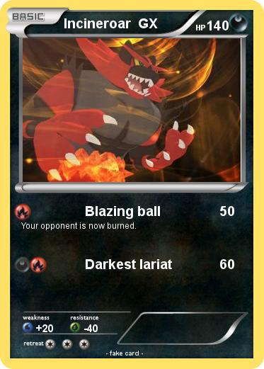 Pokémon Incineroar GX 3 3 - Blazing ball - My Pokemon Card