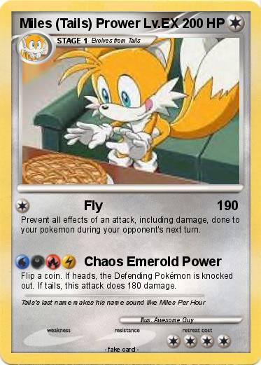 Pokémon Miles Tails Prower Lv EX - Fly 190 - My Pokemon Card