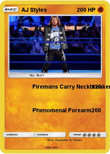 Pokémon AJ Styles 60 60 - Firemans Carry Neckbreaker - My Pokemon Card