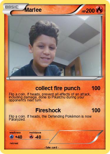 Pokémon Marlee 7 7 - collect fire punch - My Pokemon Card
