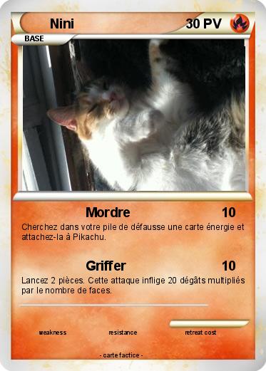 Pokémon Nini 43 43 - Mordre - Ma carte Pokémon