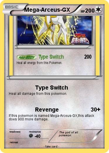 Pokémon Mega Arceus GX 1 1 - Type Switch - My Pokemon Card
