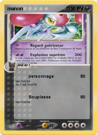 Pokémon manon 4 4 - personnage - Ma carte Pokémon