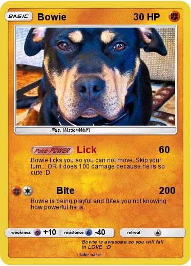 Pokémon Bowie 9 9 - Lick - My Pokemon Card