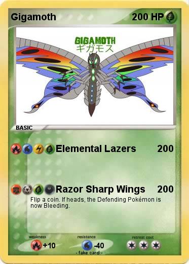 Pokémon Gigamoth 5 5 - Elemental Lazers - My Pokemon Card