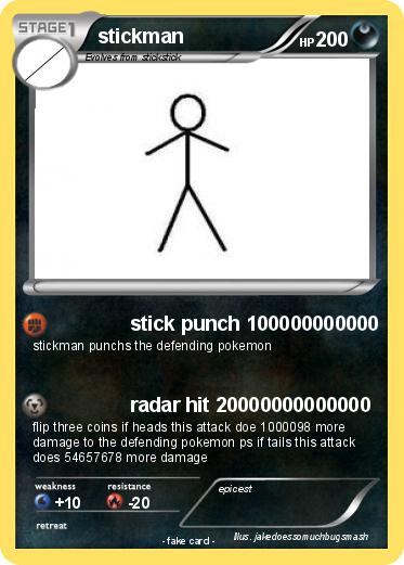 Pokémon stickman 185 185 - stick punch 100000000000 - My Pokemon Card