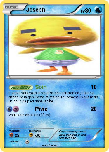 Pokémon Joseph 399 399 - Soin - Ma carte Pokémon