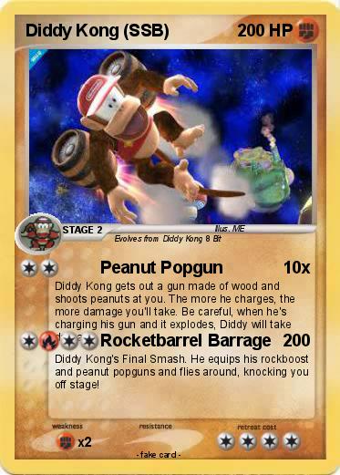 Pokémon Diddy Kong SSB - Peanut Popgun - My Pokemon Card