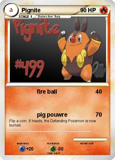 Pokémon Pignite 140 140 - fire ball - My Pokemon Card