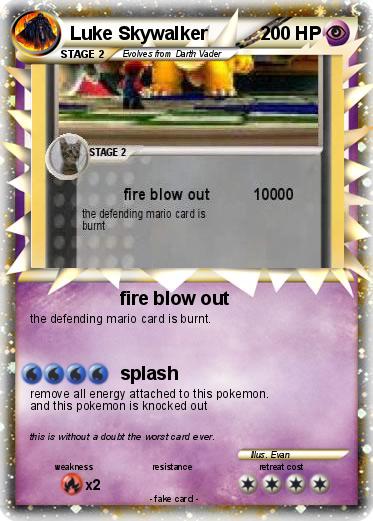 Pokémon Luke Skywalker 160 160 - fire blow out - My Pokemon Card