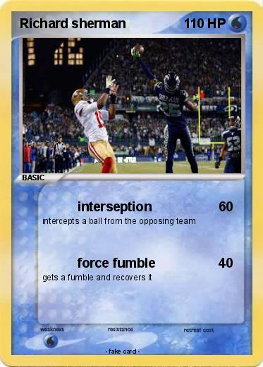 Pokémon Richard sherman 13 13 - interseption - My Pokemon Card