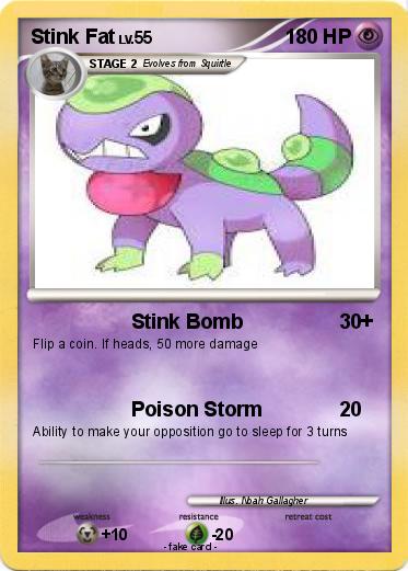 Pokémon Stink Fat 1 1 - Stink Bomb - My Pokemon Card