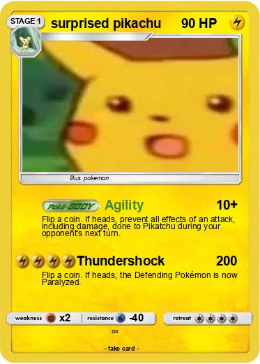 Pokémon surprised pikachu 47 47 - Agility - My Pokemon Card