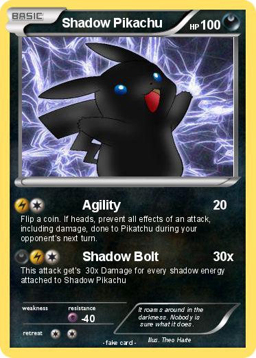 Pokémon Shadow Pikachu 1016 1016 - Agility - My Pokemon Card