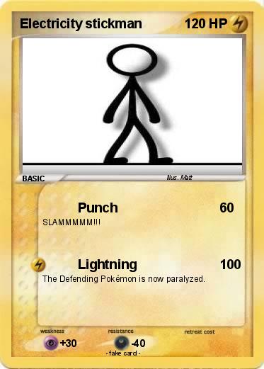 Pokémon Electricity stickman - Punch - My Pokemon Card