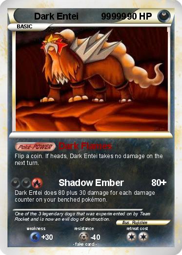 Pokémon Dark Entei 99999 99999 - Dark Flames - My Pokemon Card