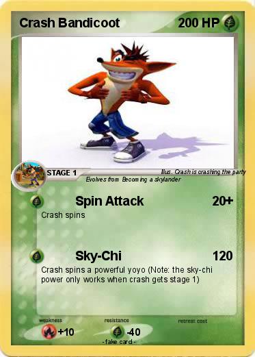 Pokémon Crash Bandicoot 174 174 - Spin Attack - My Pokemon Card