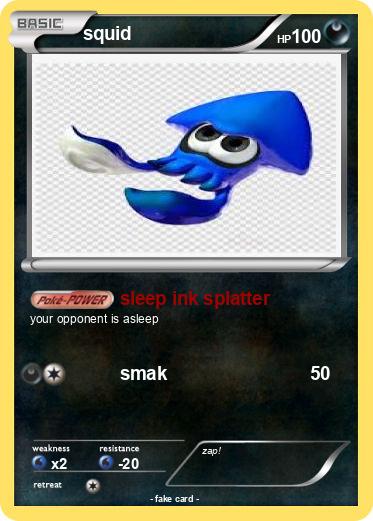 Pokémon squid 668 668 - sleep ink splatter - My Pokemon Card