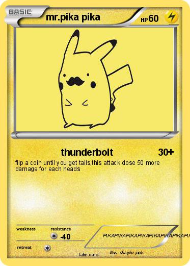 Pokémon mr pika pika - thunderbolt - My Pokemon Card