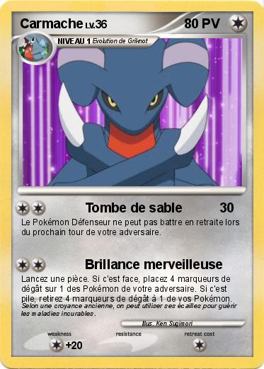 Pokémon Carmache 16 16 - Tombe de sable - Ma carte Pokémon