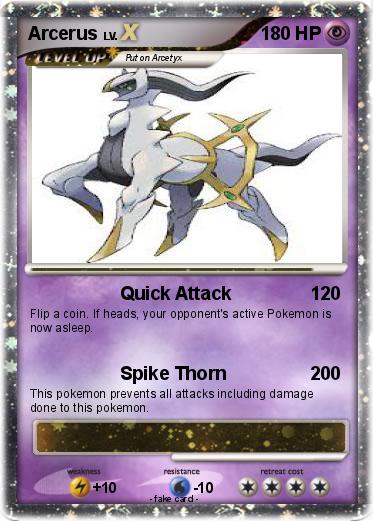 Pokémon Arcerus 4 4 - Quick Attack - My Pokemon Card