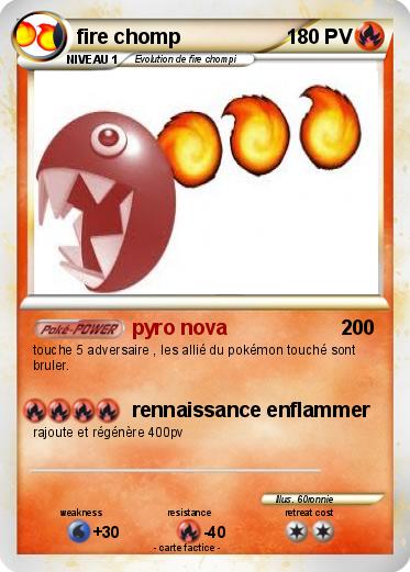 Pokémon fire chomp 3 3 - pyro nova - Ma carte Pokémon