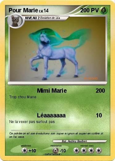Pokémon Pour Marie - Mimi Marie - Ma carte Pokémon