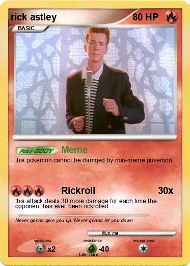 Pokémon rick astley 587 587 - Meme - My Pokemon Card