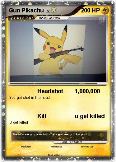 Pokémon Gun Pikachu 6 6 - Headshot 1,000,000 - My Pokemon Card