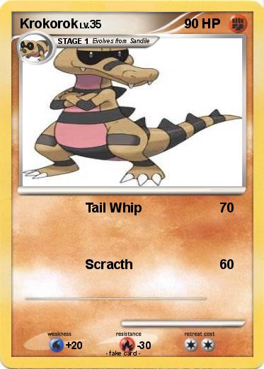 Pokémon Krokorok 33 33 - Tail Whip - My Pokemon Card