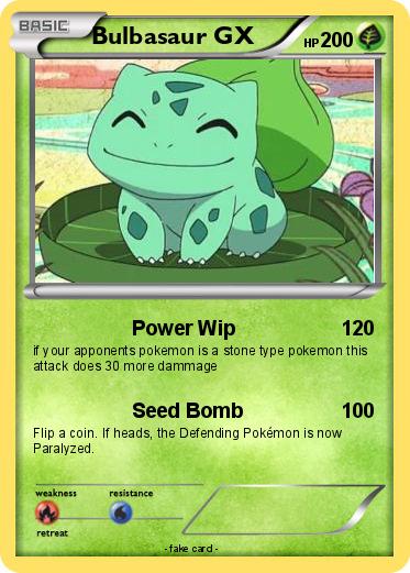 Pokémon Bulbasaur GX 4 4 - Power Wip - My Pokemon Card
