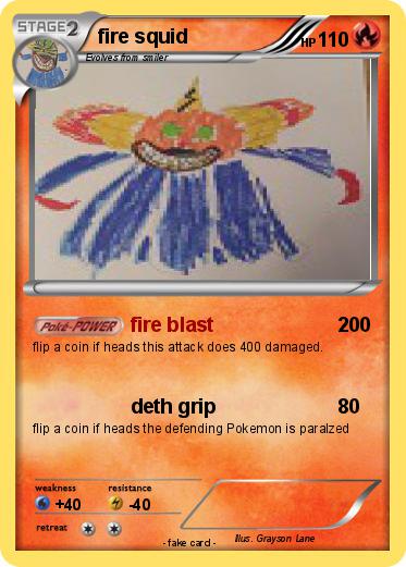 Pokémon fire squid - fire blast - My Pokemon Card