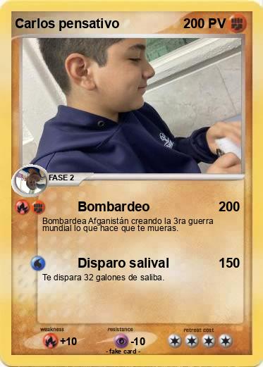 Pokémon Carlos pensativo - Bombardeo - Mi carta pokémon
