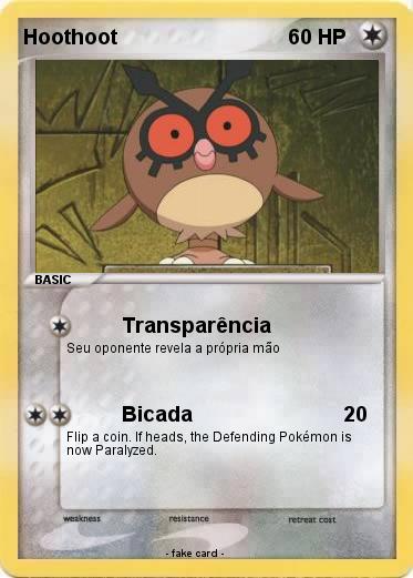 Pokémon Hoothoot 44 44 - Transparência - My Pokemon Card