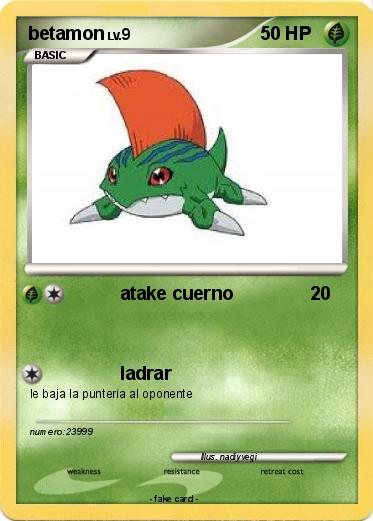 Pokémon betamon 8 8 - atake cuerno - My Pokemon Card