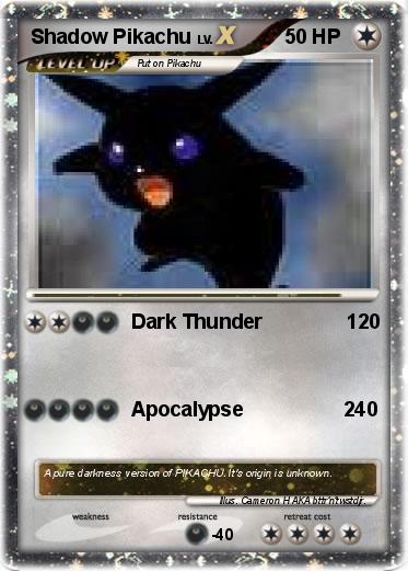 Pokémon Shadow Pikachu 93 93 - Dark Thunder 120 - My Pokemon Card