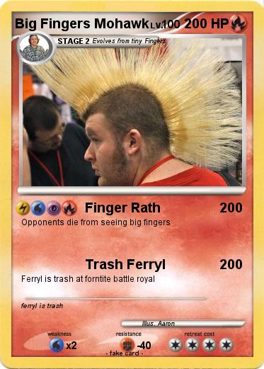Pokémon Big Fingers Mohawk - Finger Rath - My Pokemon Card
