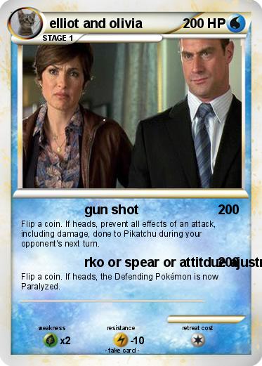 Pokémon elliot stabler olivia benson - gun shot - My Pokemon Card