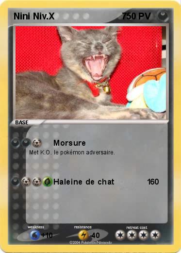 Pokémon Nini Niv X 7 7 - Morsure - Ma carte Pokémon