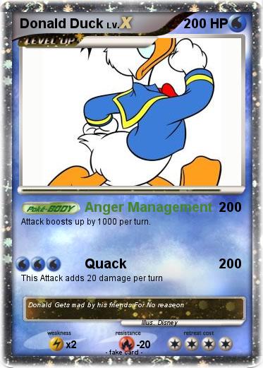 Pokémon Donald Duck 191 191 - Anger Management - My Pokemon Card