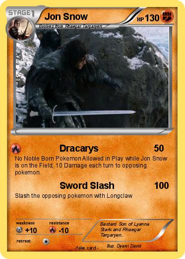 Pokémon Jon Snow 6 6 - Dracarys - My Pokemon Card