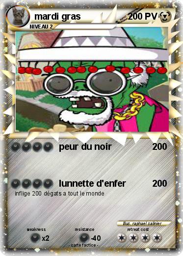 Pokémon mardi gras - peur du noir - Ma carte Pokémon