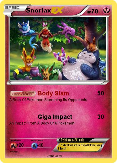 Pokémon Snorlax 958 958 - Body Slam - My Pokemon Card