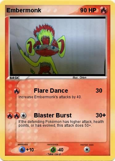 Pokémon Embermonk - Flare Dance - My Pokemon Card